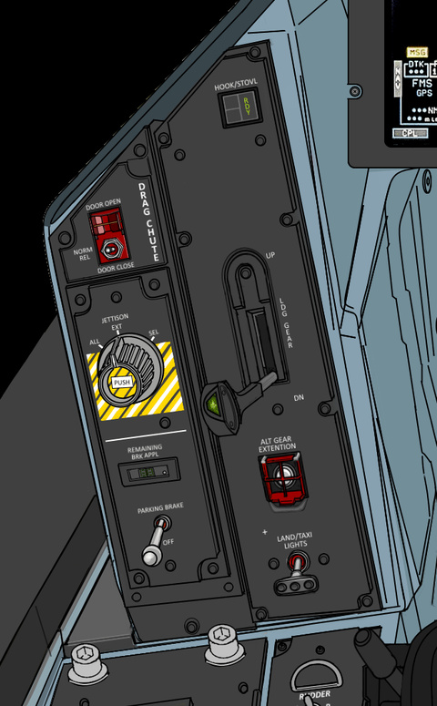 TINAMI - [イラスト]（制動傘の制御盤）可変戦闘機「 VFH-10Gオーロラン」" Block45-C " コクピット