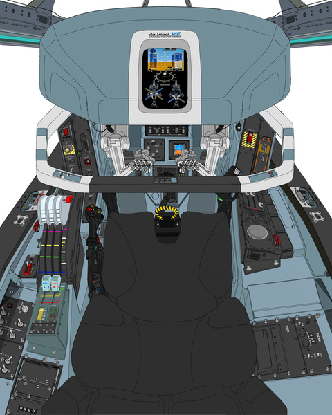 TINAMI - [イラスト](制動傘制御盤追加) Block 50-B 〔Block 03 を基盤とする〕可変戦闘機 VFH-10H「オーロラン」の操縦席コンソール