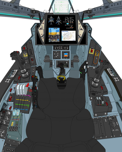 TINAMI - [イラスト](制動傘制御盤追加) Block 02 可変戦闘機「VFH-10 B オーロラン」 操縦席コンソール