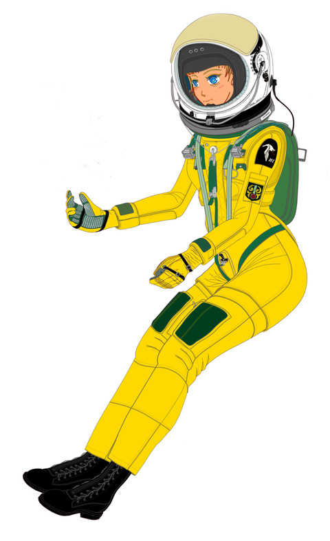 TINAMI - [イラスト]マレーネ・サリバンとCBR Mk2E Type-3与圧服 26E こうのとり航空団徽章