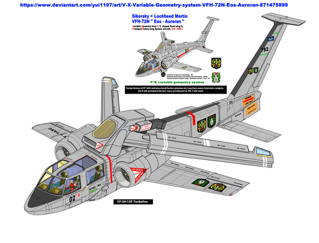 TINAMI - [イラスト]【改訂版】（VX可変翼機構装備） VFH-72N エーオース・オーロラン 【V-X Variable ...