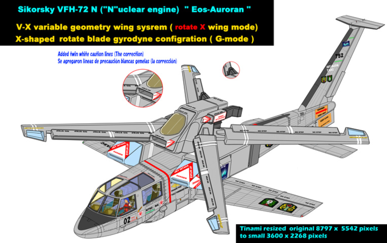 TINAMI - [イラスト]Xモード回転翼形態・VFH-72N エーオース・オーロラン