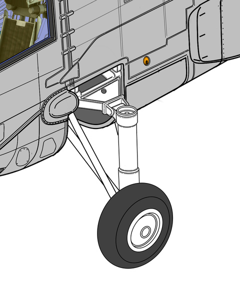 TINAMI - [イラスト]（第1段階）軽量状態用・旧型主脚（シコルスキー S-72 , VFH-72 用）