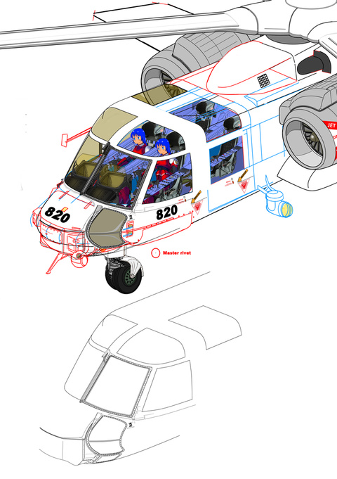 TINAMI - [イラスト](Step-08 機首部拡大) 首脚展開フェネストロン装備「シコルスキー S-72 Xウイング3号機」長胴型 ...
