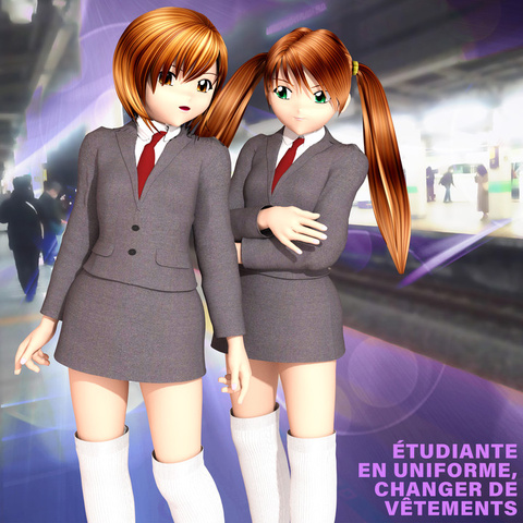 TINAMI - [イラスト]Étudiante en uniforme, changer de vêtements 009