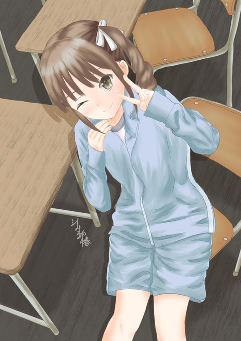 TINAMI - [イラスト]No.74 中学生ジャージ 「どうです？私の体操服姿！ あとでこっそり・・・なんてね！」