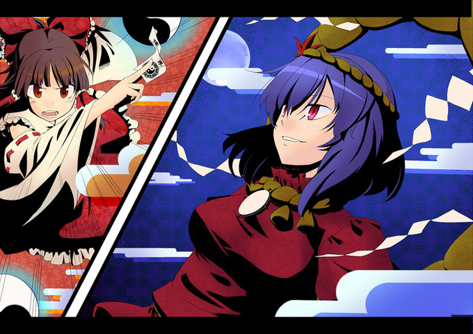 TINAMI - [イラスト]霊夢vs神奈子