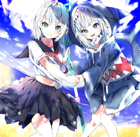 TINAMI - [イラスト]ホロライブ がうる・ぐら ペア画 依頼絵21 commission