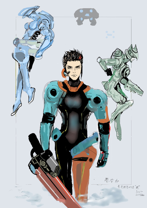 TINAMI - [イラスト]デモンデザルグ03 zone‐kの“人型侍コマンダー”弐式レオ
