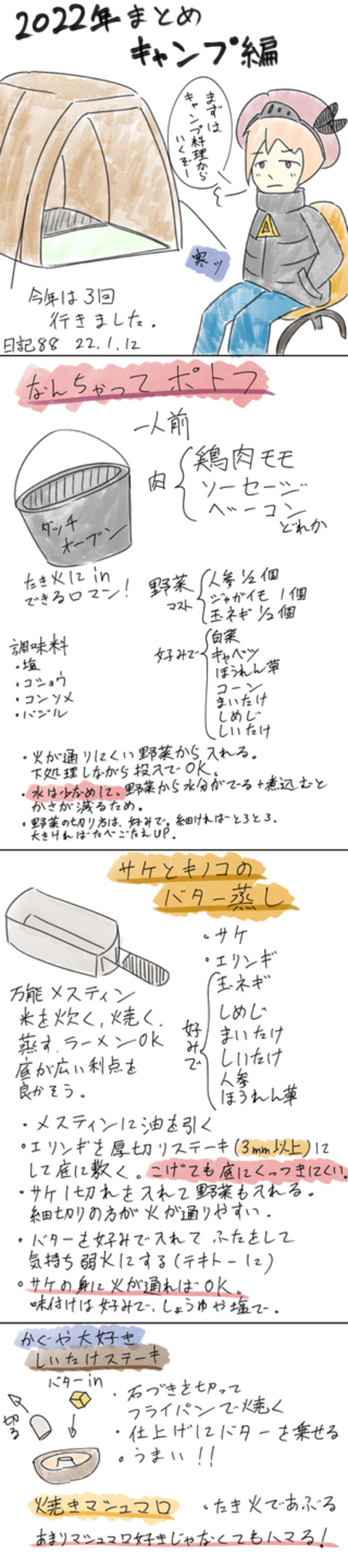 TINAMI - [マンガ]日記88 2022年振り返り キャンプ編①