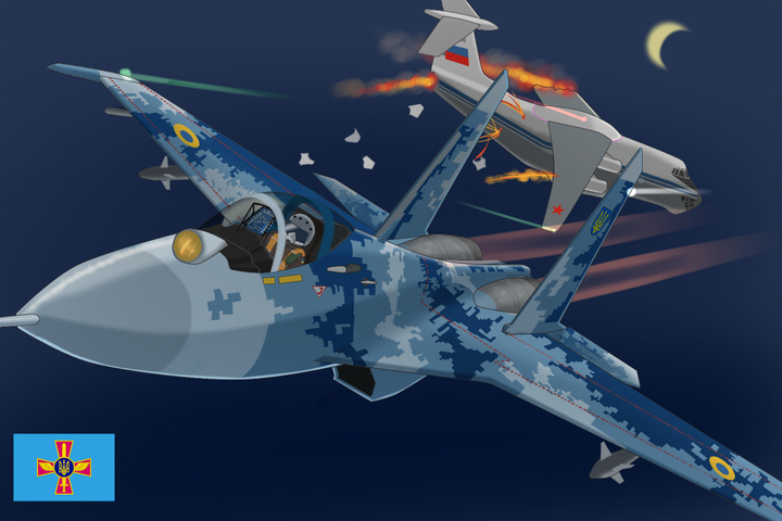 TINAMI - [イラスト]IL-76を撃墜するsu-27