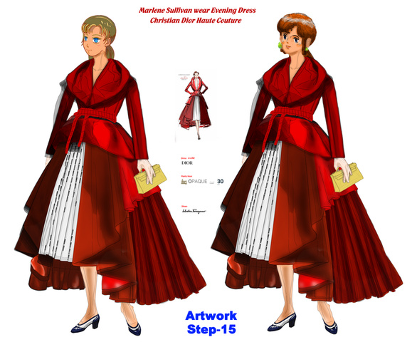 TINAMI - [イラスト]（第14版）白（肌色）タイツ版・マレーネ・サリバンクリスチャンディオール夜会服