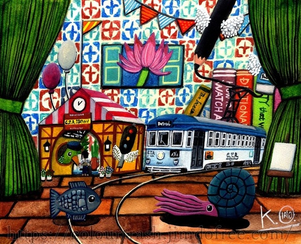 TINAMI - [イラスト]出発時間の前の白昼夢(A few moments to dream before leaving)