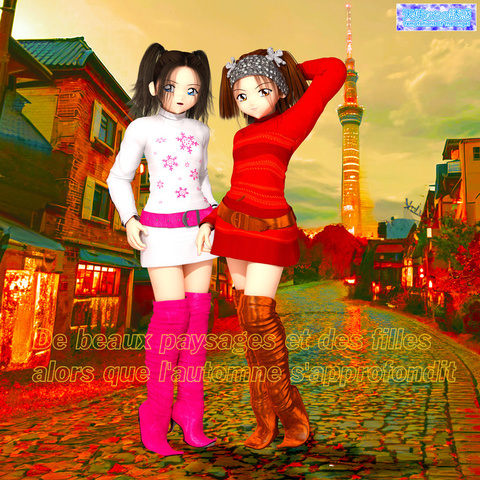 TINAMI - [イラスト]De beaux paysages et des filles alors que l'automne s'approfondit 002