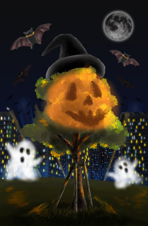 TINAMI - [イラスト]2023年のハロウィンの木。
