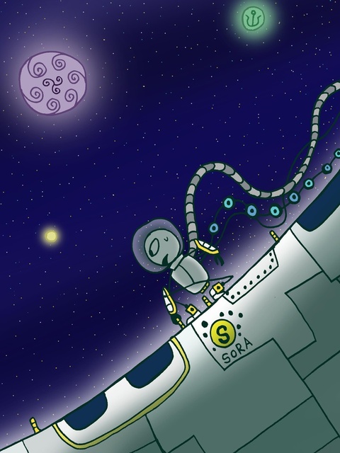 TINAMI - [イラスト]「Somma repairs the spaceship」