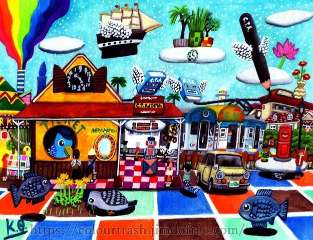 TINAMI - [イラスト]魔法の鏡のある駅での幾つかの出来事(Mirror,Mirror,on the wall @ the station)