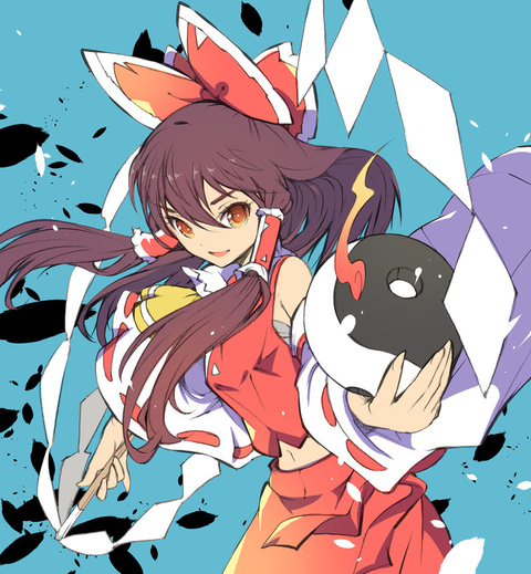 TINAMI - [イラスト]60霊夢とでっかい陰陽玉