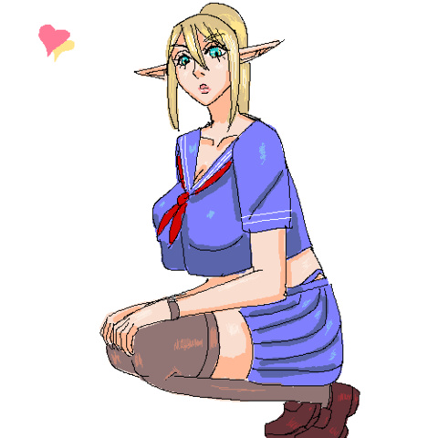 TINAMI - [イラスト]えるふさん 制服ver 某掲示板にて