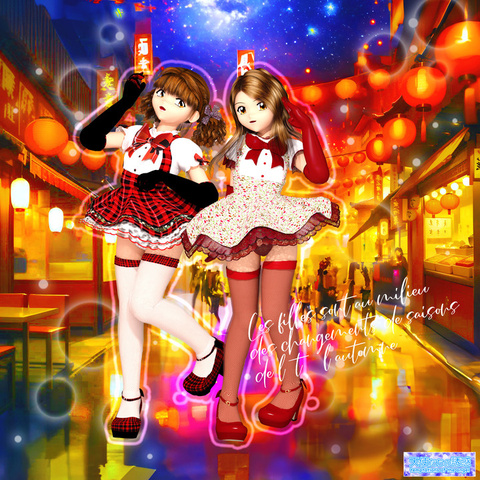 TINAMI - [イラスト]Les filles sont au milieu des changements de saisons, de l'été à l'automne 002