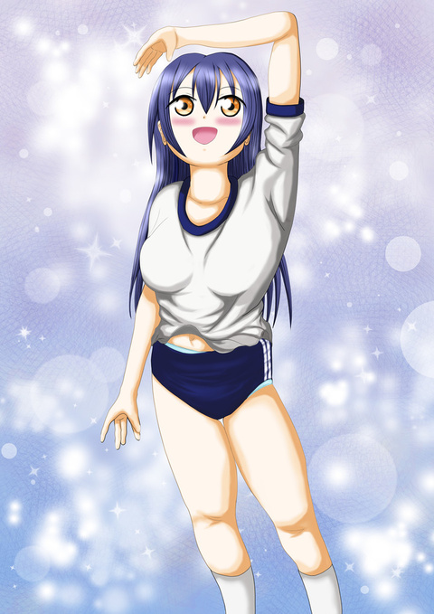 TINAMI - [イラスト]ダブルはみ出しブルマ海未ちゃん 25/1/18