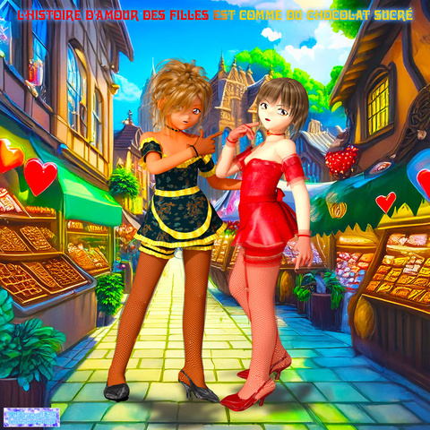 TINAMI - [イラスト]L'histoire d'amour des filles est comme du chocolat sucré_2025_02