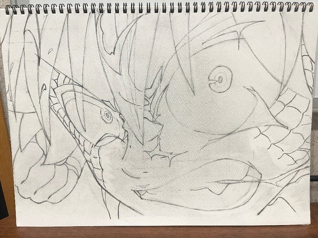 TINAMI - [イラスト]＃11下書き完成！【模写】ナツ・ドラグニル描いてみました！（現在絵）