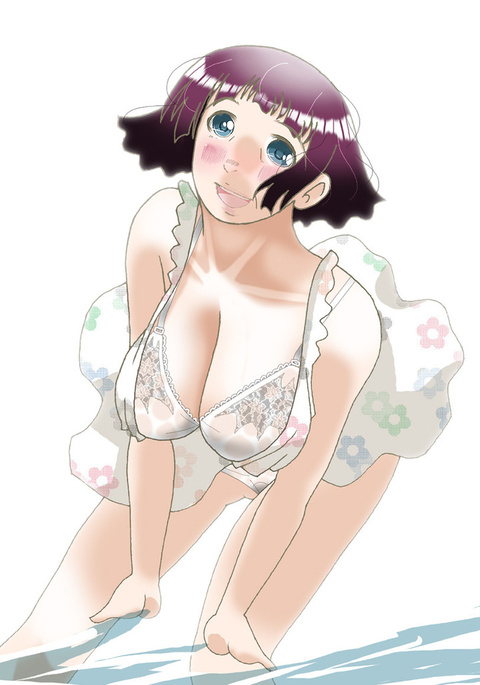 TINAMI - [イラスト]20歳の孫とはしゃいで遊ぶ老女