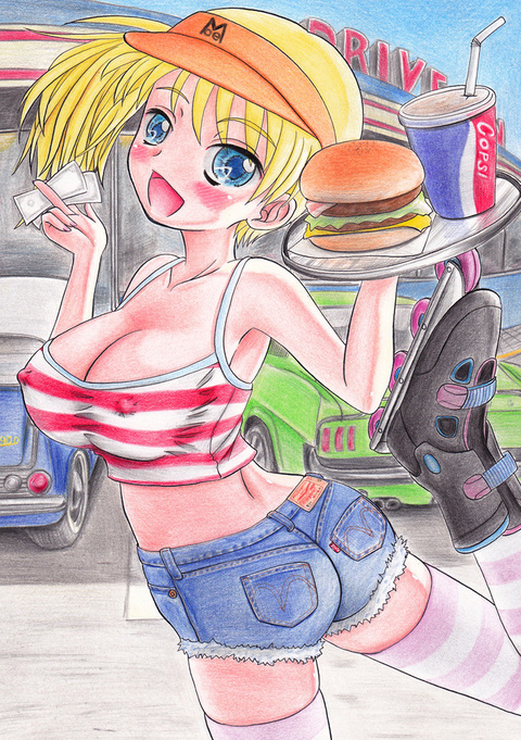 TINAMI - [イラスト]ローラーウェイトレス Go Go！