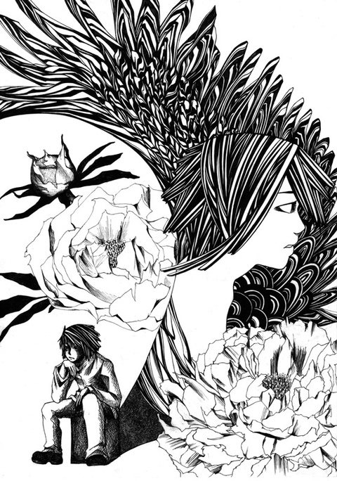 TINAMI - [イラスト]黒死翼 ver.モノクロ