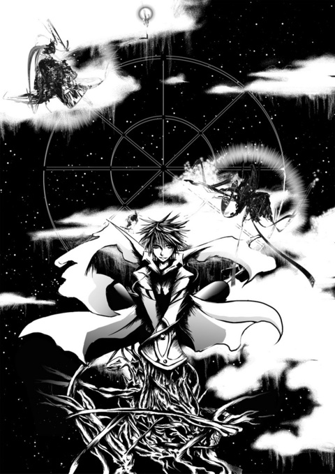 TINAMI - [イラスト]Collab: Space (白黒CGイラスト・3Dモデル)