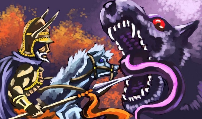 TINAMI - [イラスト]ラグナロク オーディンVSフェンリル狼