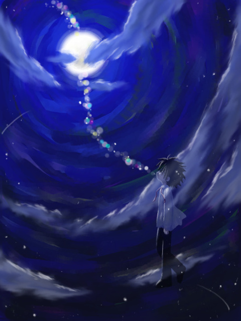 TINAMI - [イラスト]月と少年 別ver