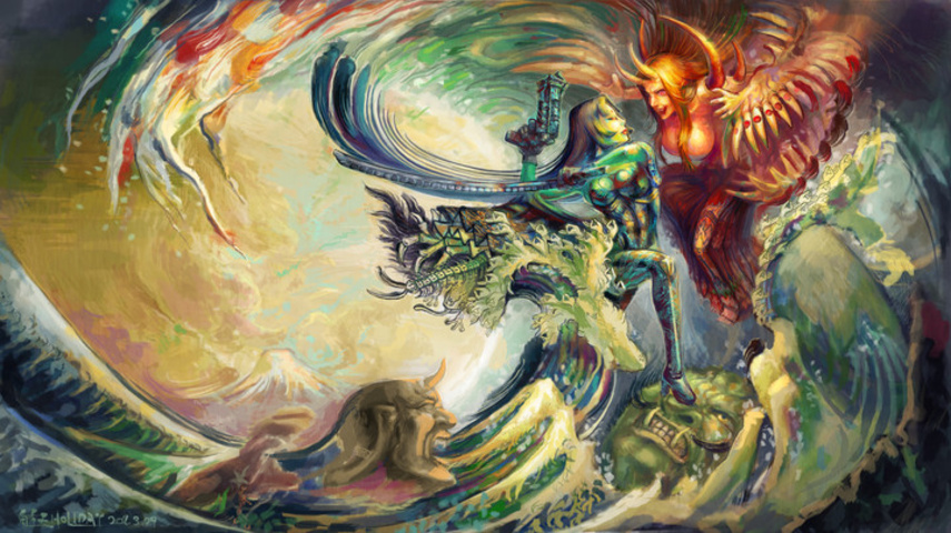 TINAMI - [イラスト]Red Maple like fire,White snow is cruel