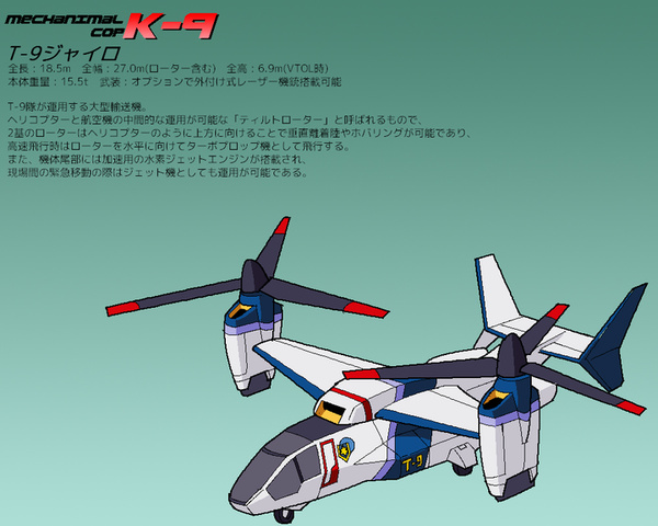 TINAMI - [イラスト]【獣機特警K-9】T-9ジャイロ【T-9メカ】