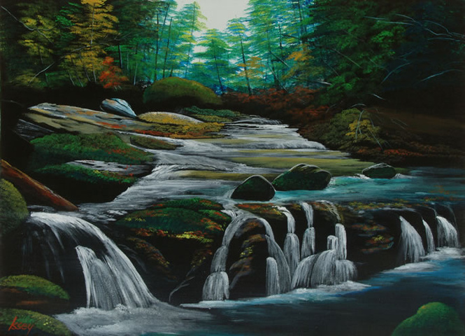 TINAMI - [イラスト]渓流風景（13）