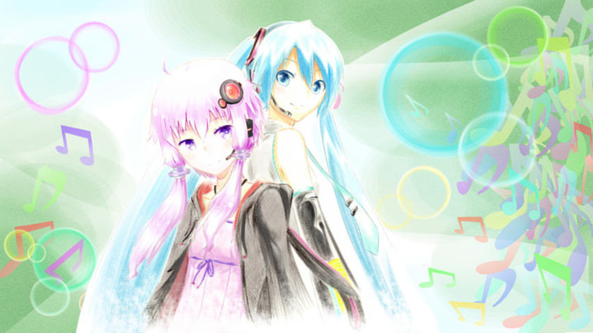 TINAMI - [イラスト]ゆかりとミク 『Rock'N Roll Star』