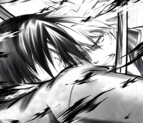 TINAMI - [イラスト]銀さんvs高杉さん(同人誌の中表紙ほぼ完成)