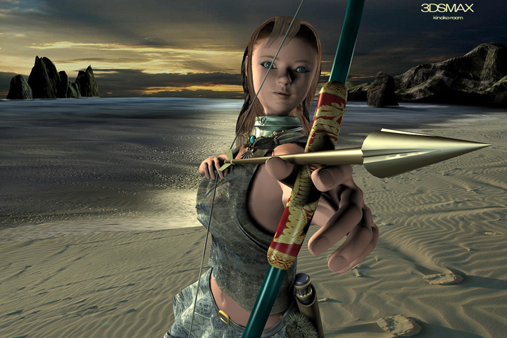 TINAMI - [イラスト]弓を射るsora