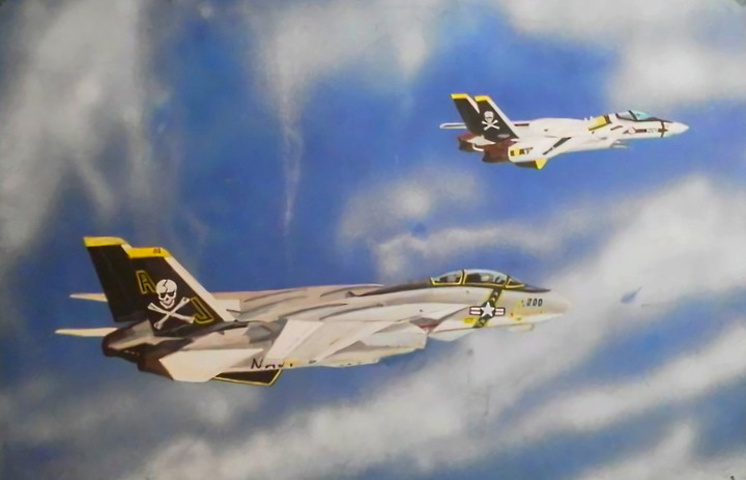 TINAMI - [イラスト]グラマン F-14A トムキャット と VF-1S バルキリー