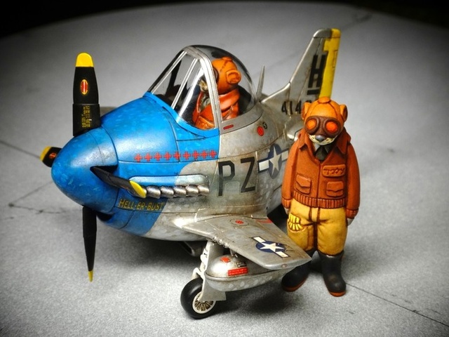 TINAMI - [モデル]たまごひこーき P-51ムスタングwithかわうそパイロット