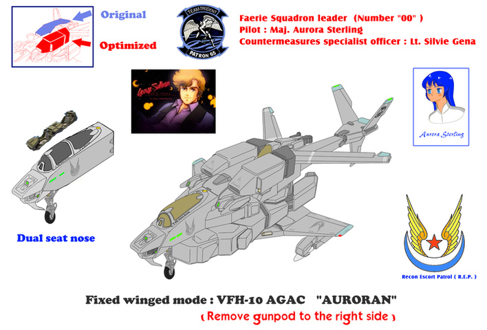 TINAMI - [イラスト]【6月28日改訂版・ガンポット無し・固定翼形態】VFH-10 オーロラン