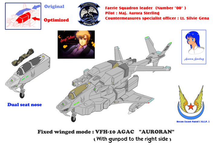 TINAMI - [イラスト]【6月29日改訂版・ガンポット付き・固定翼形態】VFH-10 オーロラン